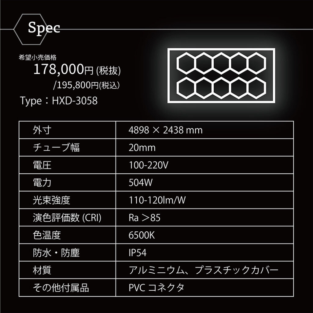LED照明『HEXaED』ヘキサイドPSE認証取得のご案内｜新着情報｜株式会社F.K.Solutions